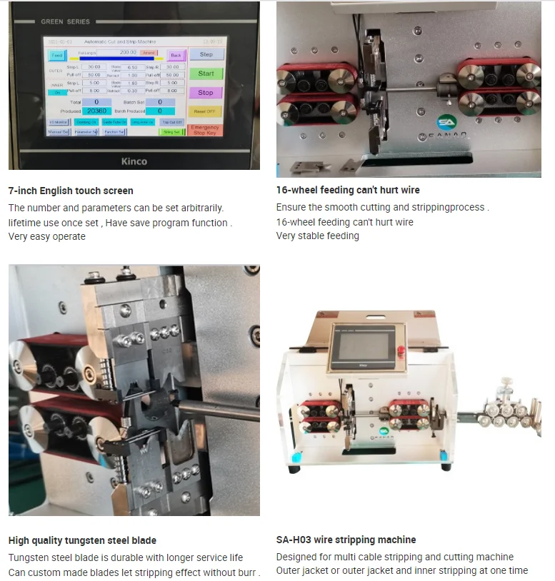 SA-H03 Automatic Multi-Core Wire Stripping Machine for Sheathed Wire