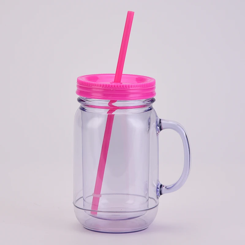 Transparent Clear Custom 20oz Color Square Wide Mouth Durable Mason Jar ...