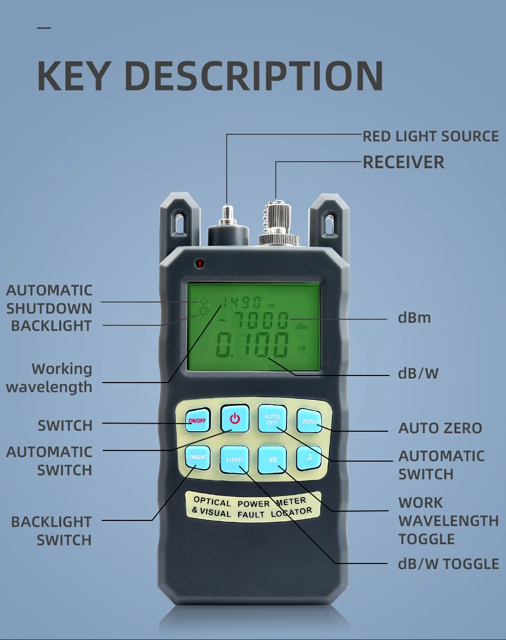 All-in-one Optical Fiber Cable Tester -70 To +10dbm 10mw Fiber Optical ...