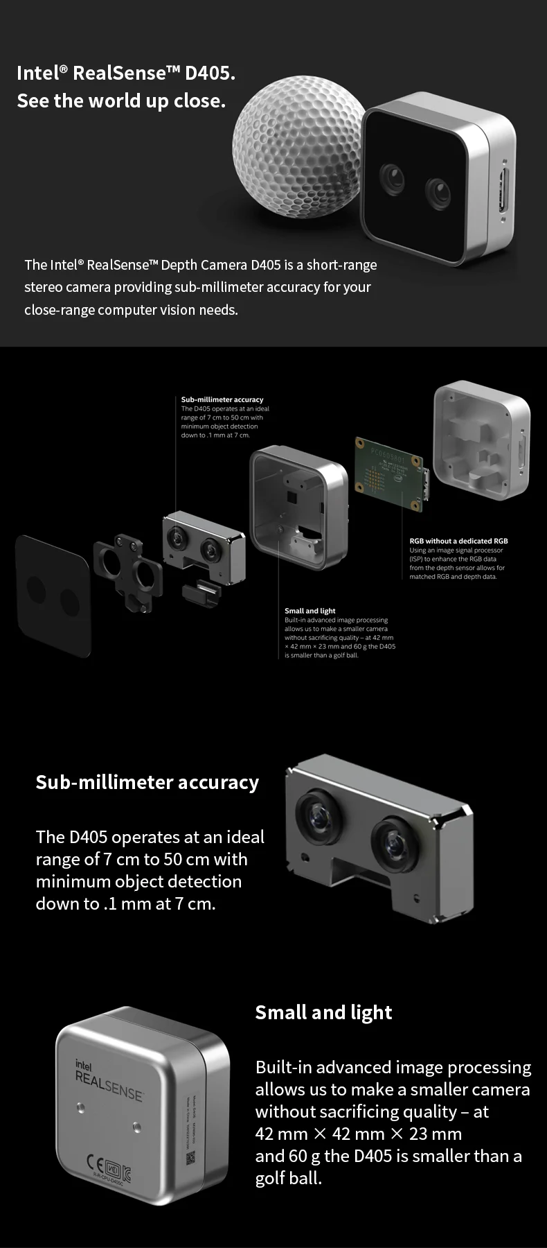 82635DSD405 Intel Real Depth Camera Fourth Generation Stereo Camera 3D ...