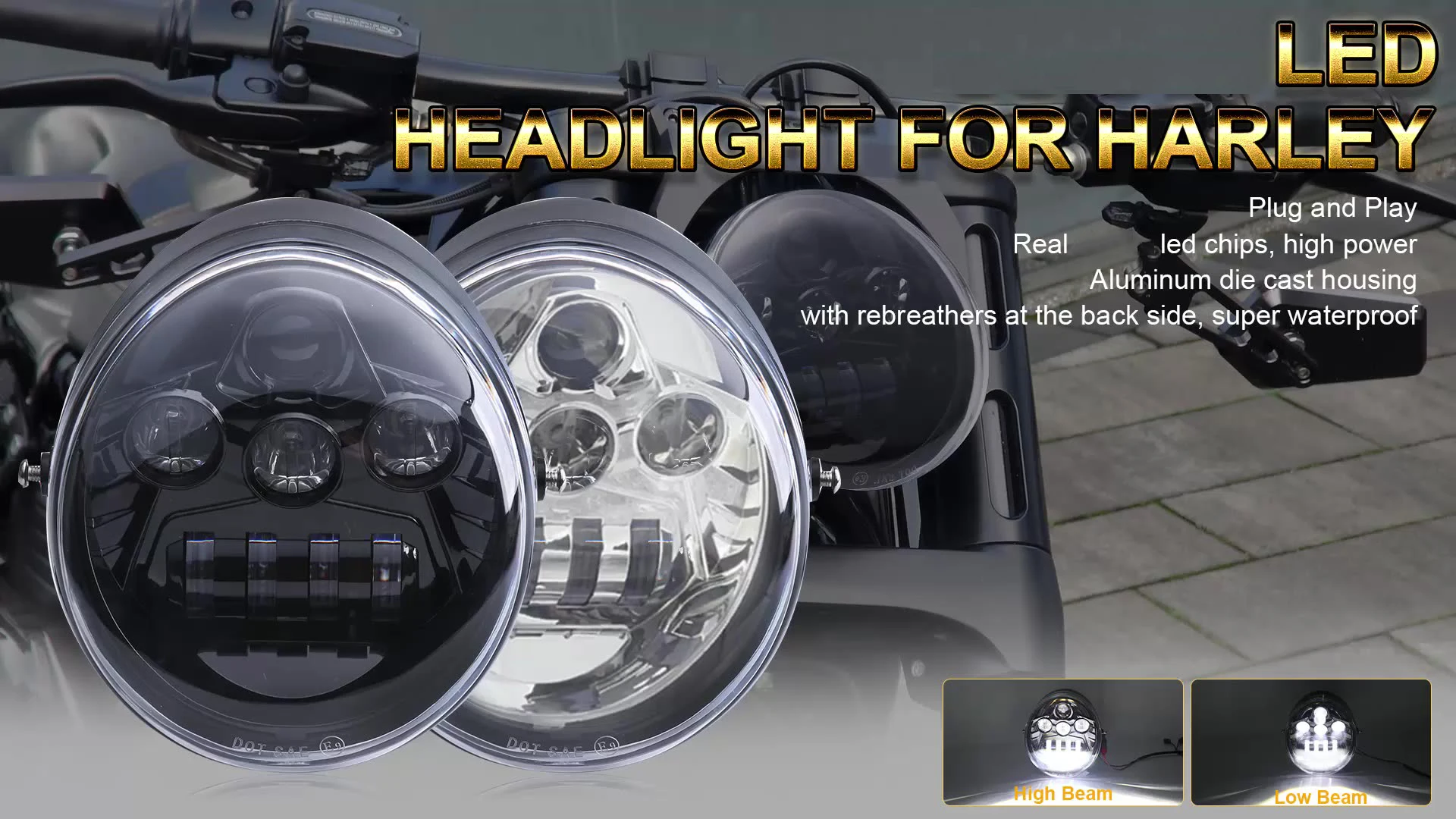 LOYO LED Headlight for Harley Davidson V-Rod Vrod Muscle