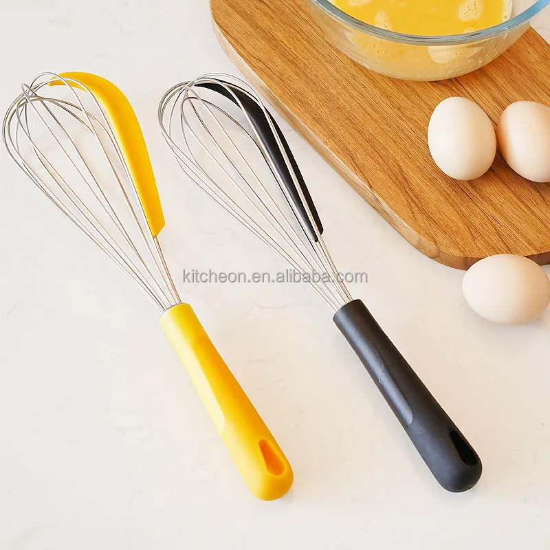 Manual Stainless Steel Egg Whisk with Silicone Scraper