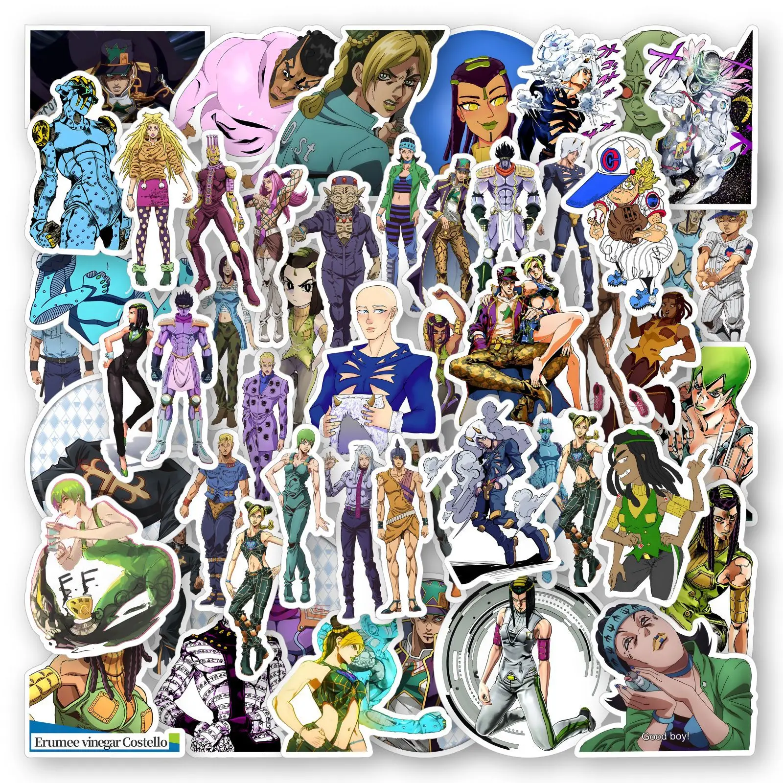 50Pcs New JoJos Bizarre Adventure Stone Ocean Anime Decorative Stickers ...