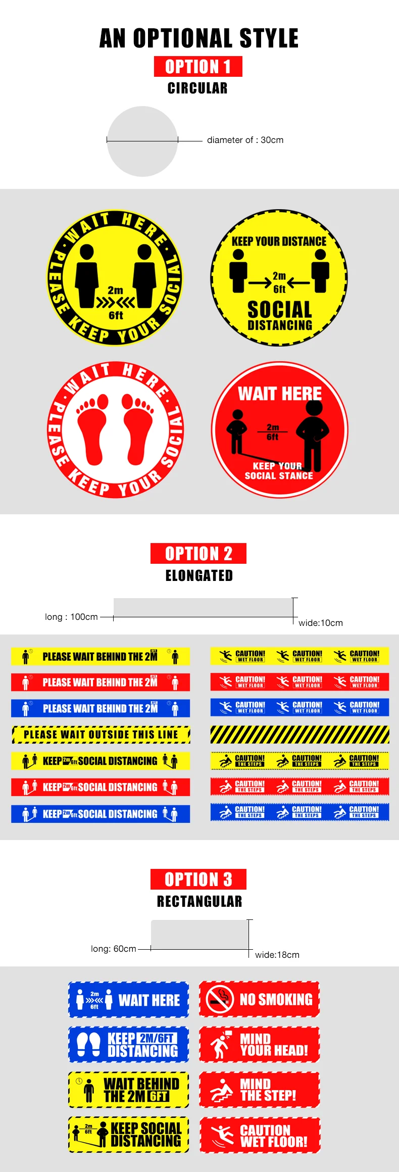 6ft Floor Sign Sticker - Custom Die Cut Vinyl Safety Sign