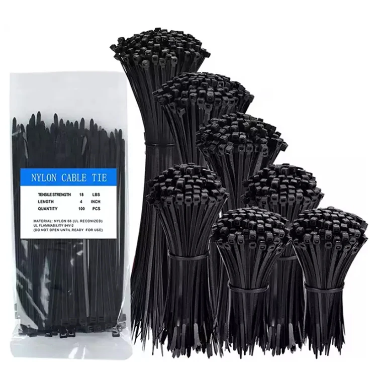Self-locking Zip Ties Nylon Cable Ties Factory White/black Color Nylon ...