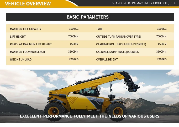 4x4 Wheel Heavy Equipment Telescopic Loader Multi-function Telehandler ...