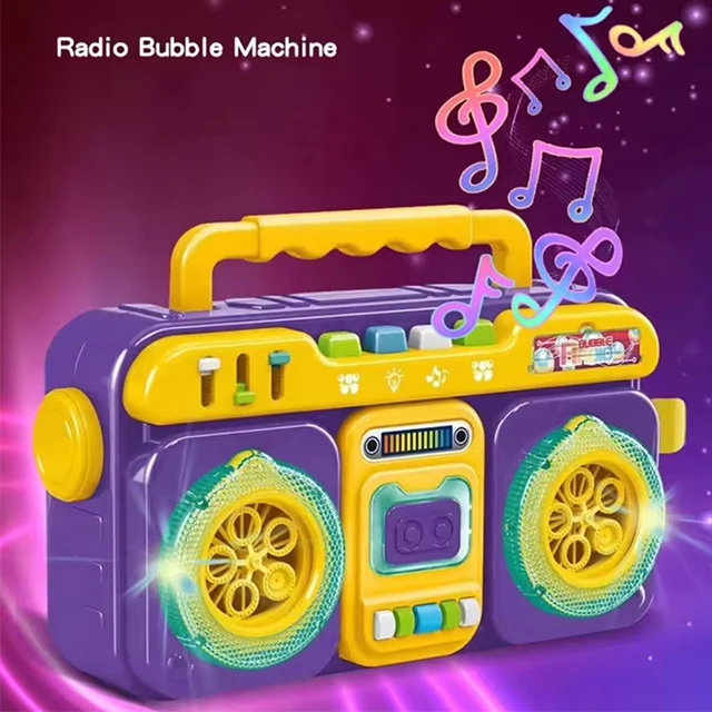 Radio Toy Bubble Machine with Lights Music for Toddlers