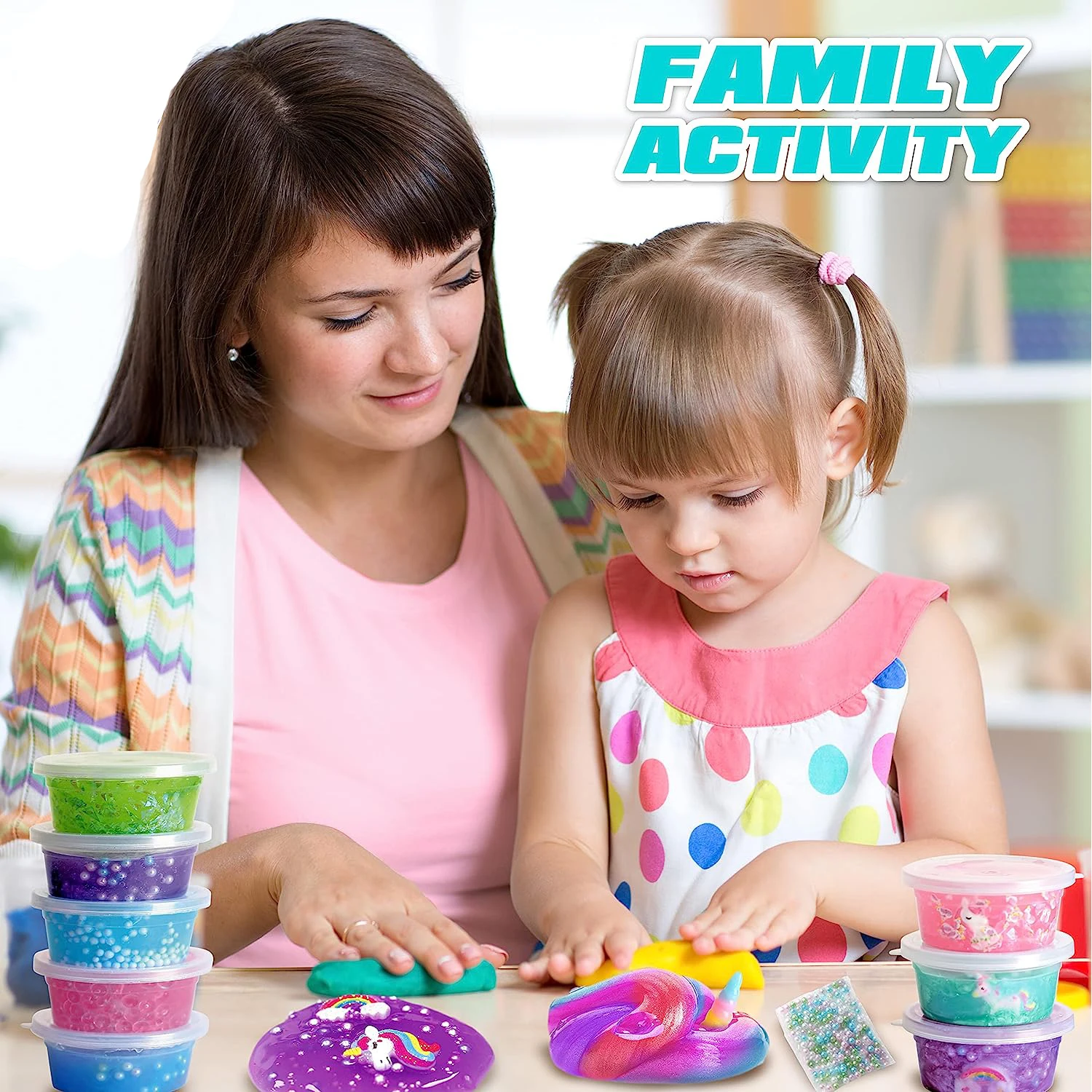 DIY Slime Kit Add Glitter Powder Sparking Shell Slime Fluffy Making Kit ...