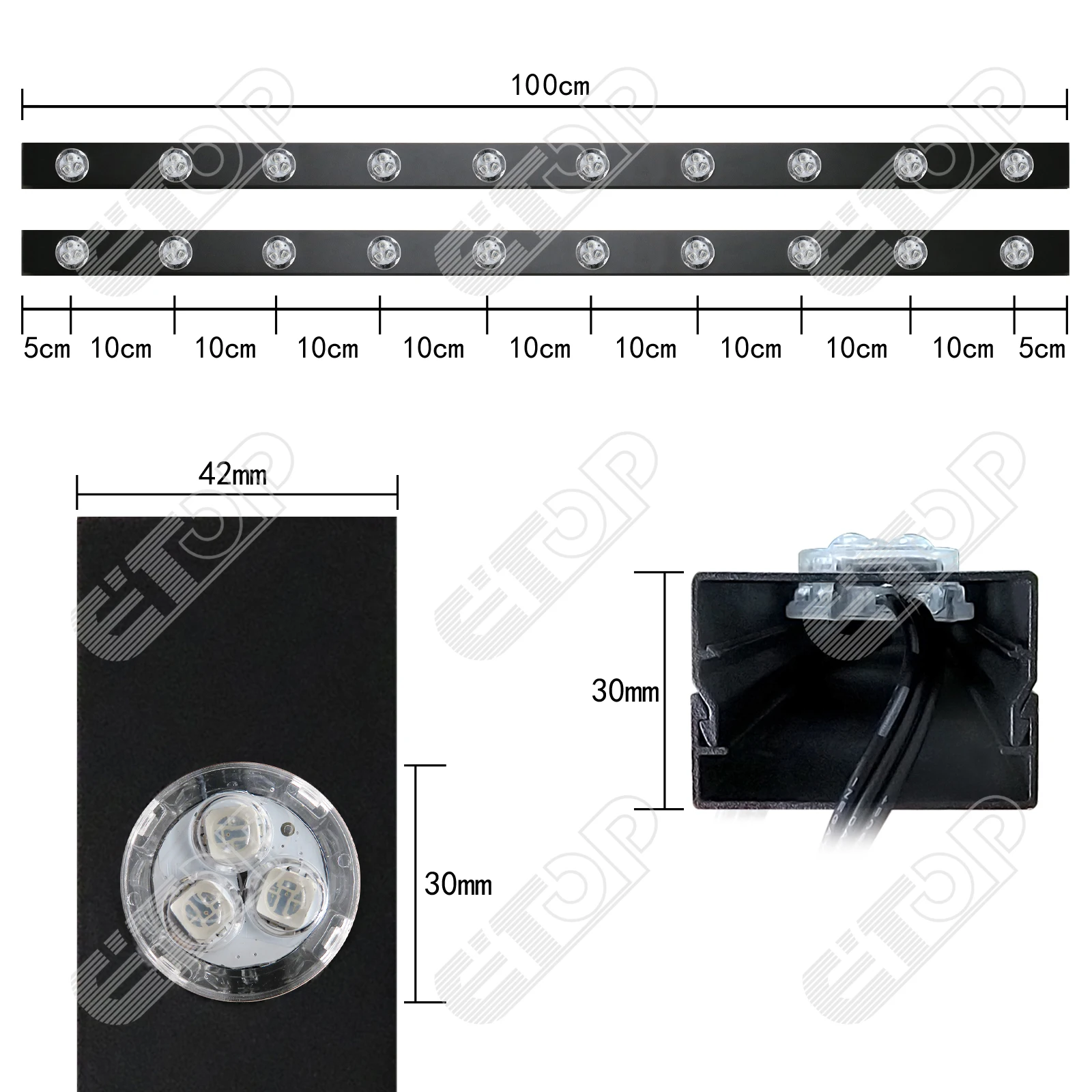 Permanent Track Lighting UCS2904 RGBW LED Point Lights - Durable ...