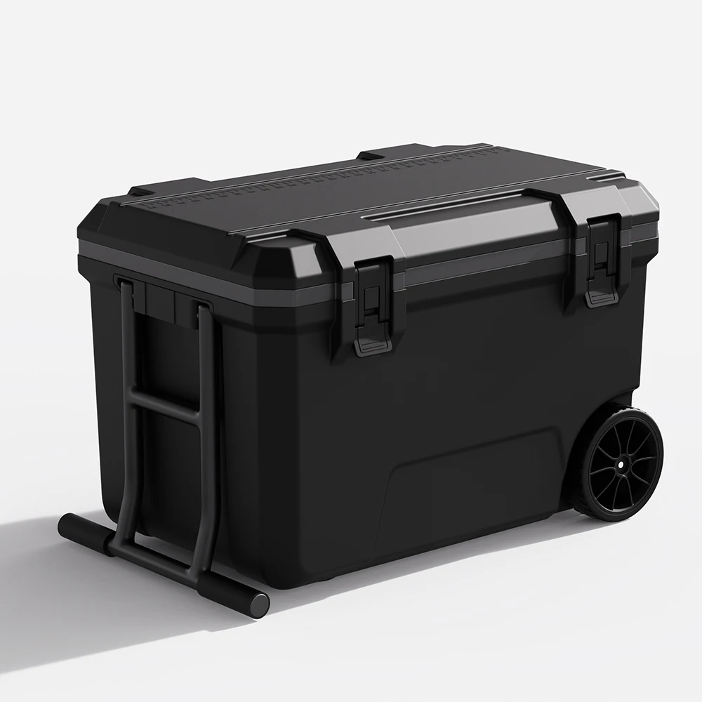 50L Large Wheeled Insulated Portable Cooler Plastic Box Ice Retention ...