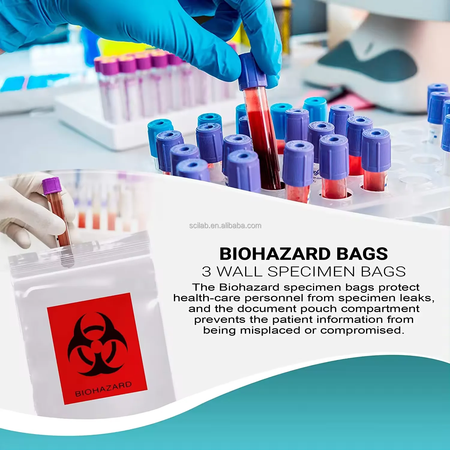 Sterile Sample Medical Biohazard Bags Specimen Transport Bag Document ...