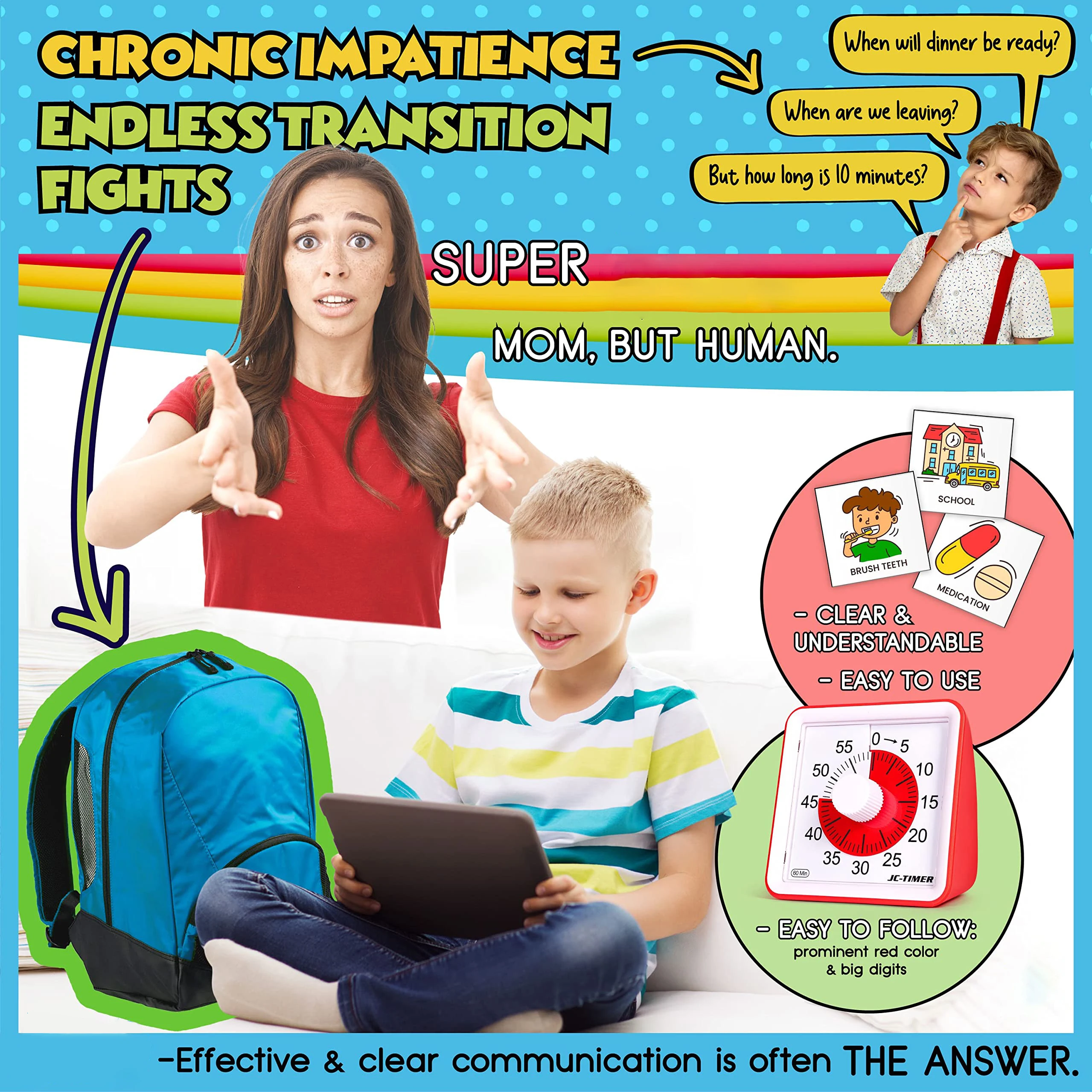 Autistic Children Learning Visual Timer Pec Card Sensory Special Needs ...