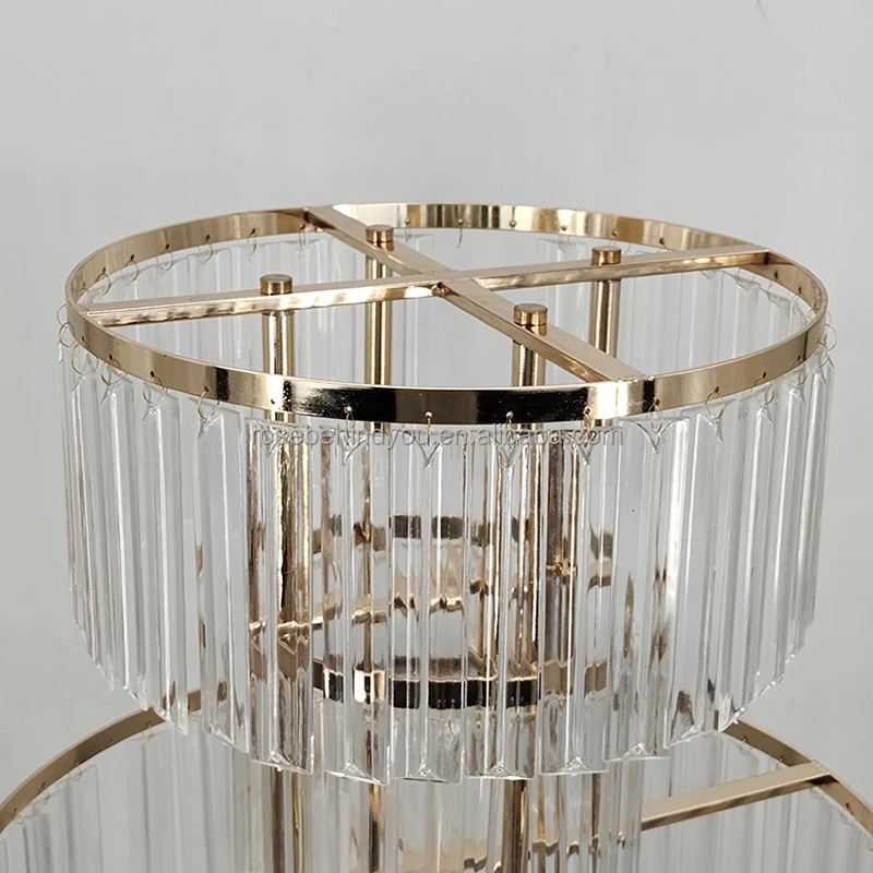 New Design Gold Metal Large Crystal Table Tree Centerpiece for Wedding ...