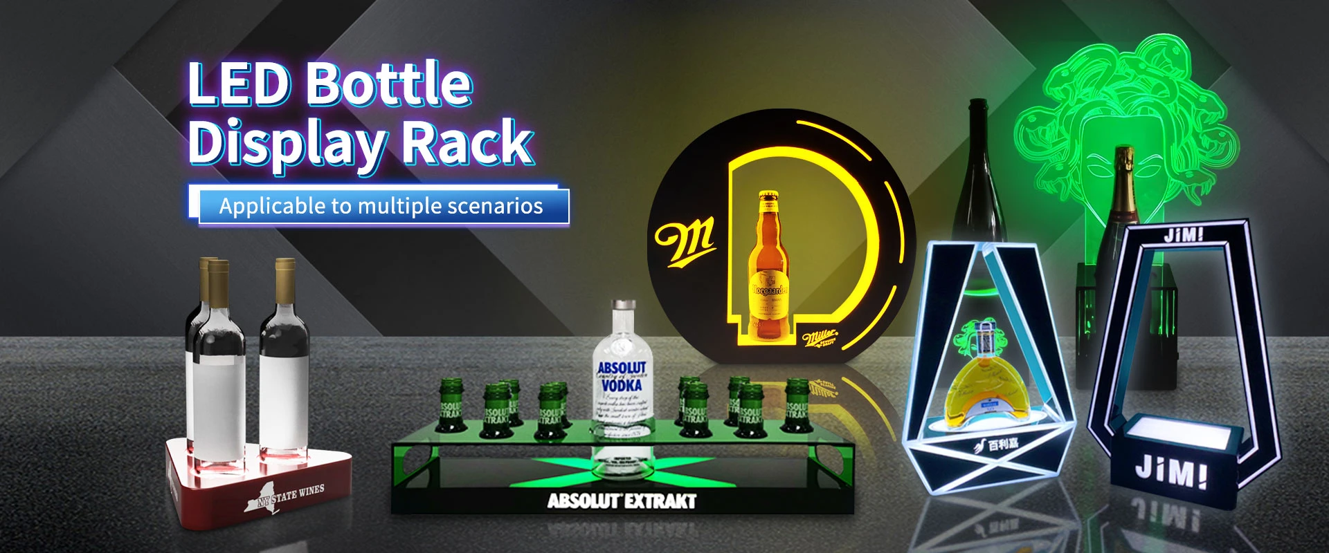OEM Acrylic LED Bottle Holder - Glorify Display for Night Club