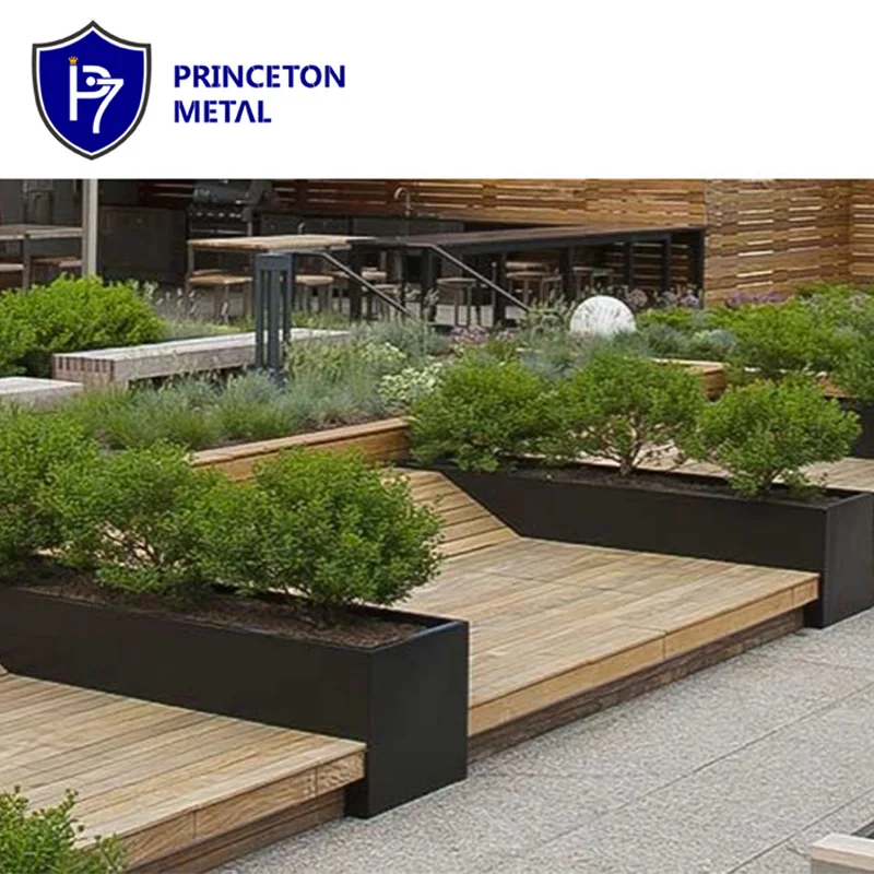 Outdoor Large Aluminium Planter Rectangular Garden Flower Pot Metal ...