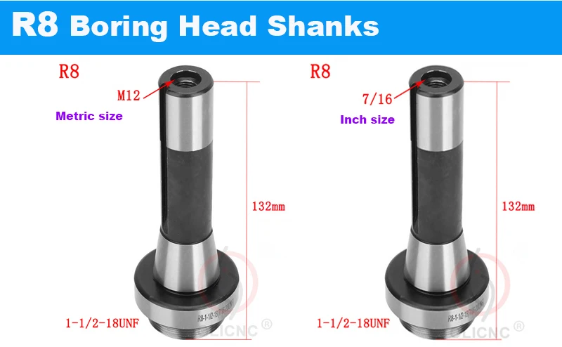 PRECISION 2" BORING HEAD + R8 SHANK for BRIDGEPORT MACHINES