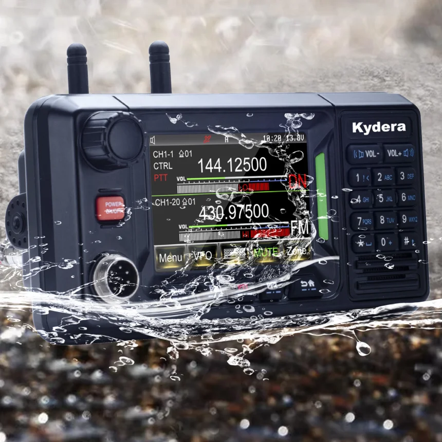 IP67 Waterproof Vehicle Radio Kydera CDR-500UV GMRS 30W MINI DMR Mobile ...