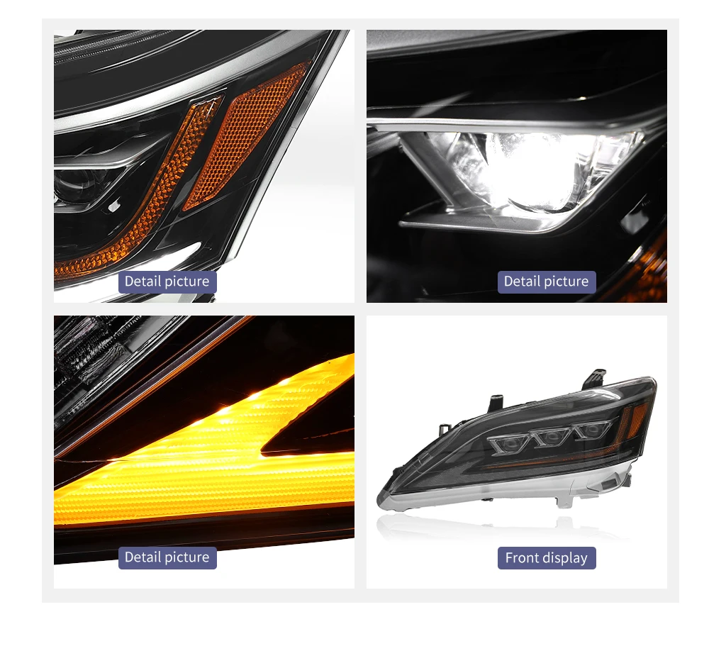 JUSHUN LED Projector Headlights for Lexus ES200 ES260 ES300 2006-2012 3 ...