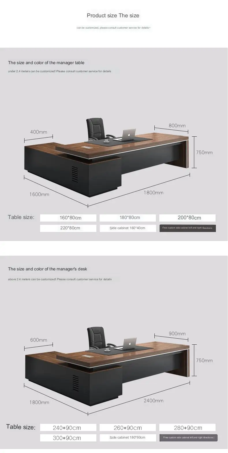 Pengpai Wooden Office Desk - Modern MDF Executive Table