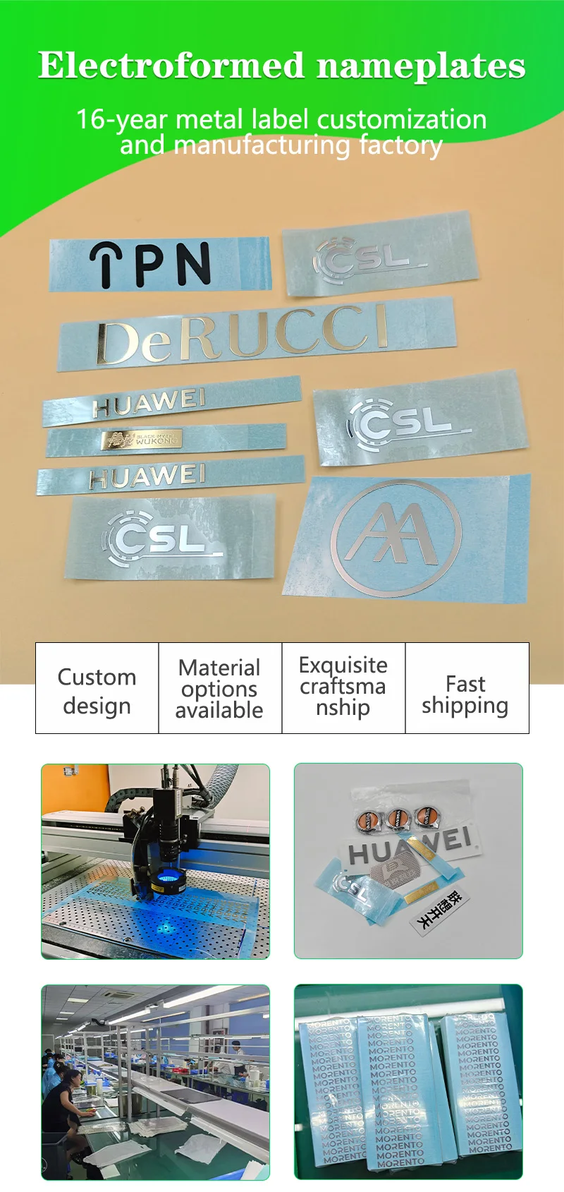 High-end Electroformed Nickel Metal Labels, Suitable for the ...
