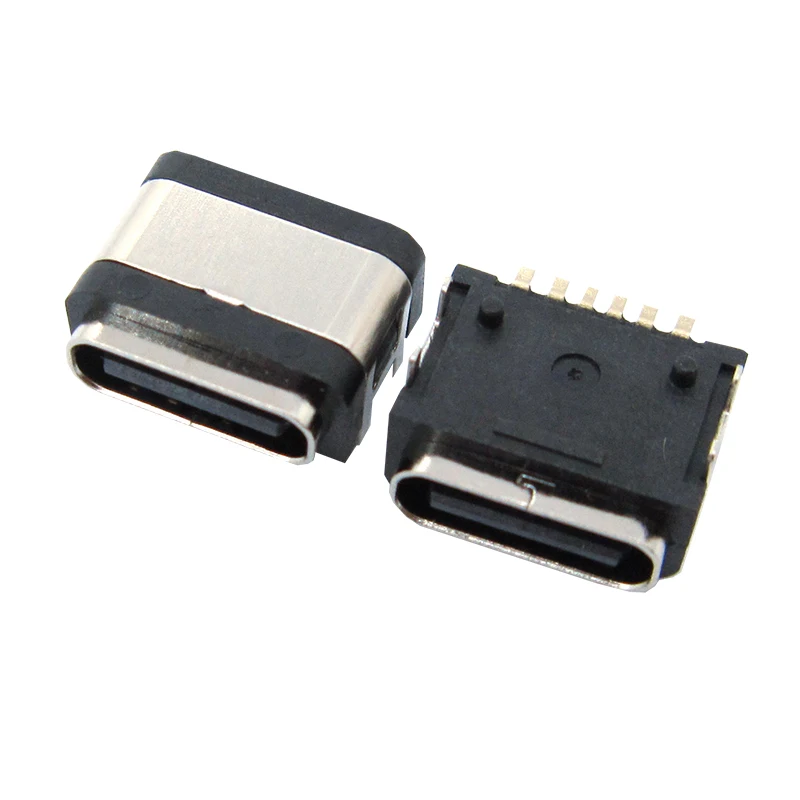 USB Type-C 6P Waterproof Connector Female SMT by Coorle
