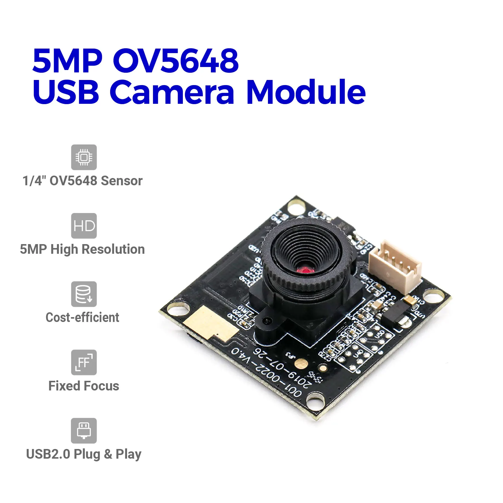 Customized 2592*1944 5mp High Resolution Ov5648 Usb Camera Module With 130degree Wide Angle Lens ...