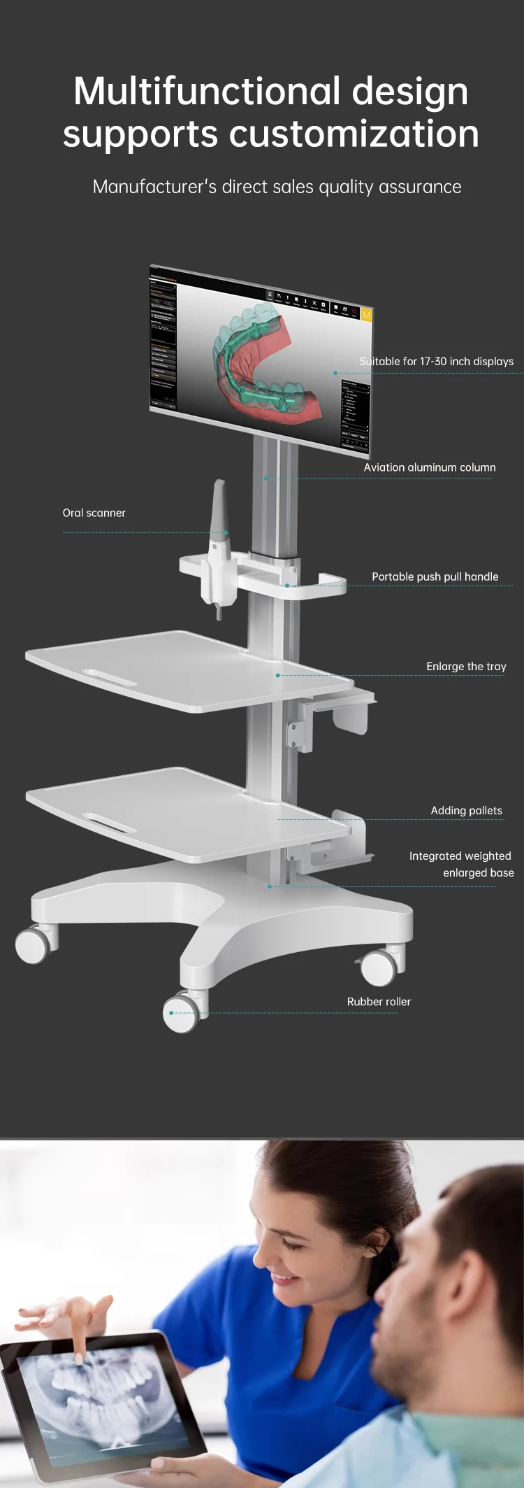 Digital Dental Operating Microscope Portable Surgical Dental Trolley ...