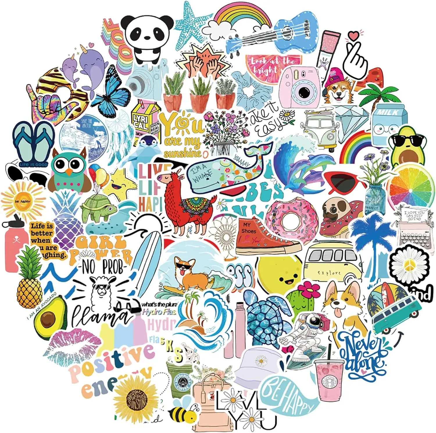 Vinyl Mixed Stickers waterproof cartoon VSCO sticker custom logo for ...