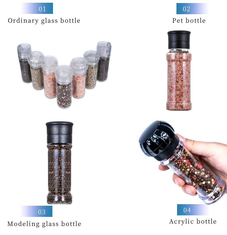 Eco-friendly Pepper Mill Bottles - Ideal for Kitchen Spice