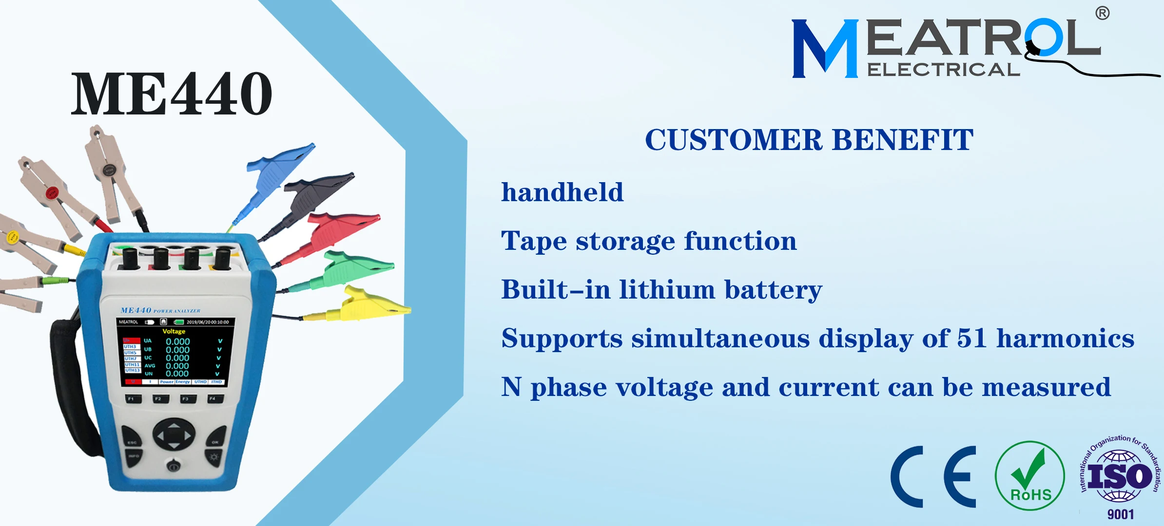 4G Energy Meter Analyzer With Modbus Protocol -Meatrol ME440 Electric Power Meter Power Data ...