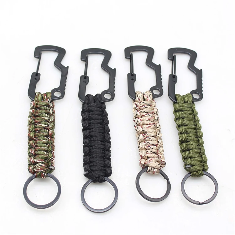Outdoor Mens Multifunctional Tactical Survival Paracord Keychain