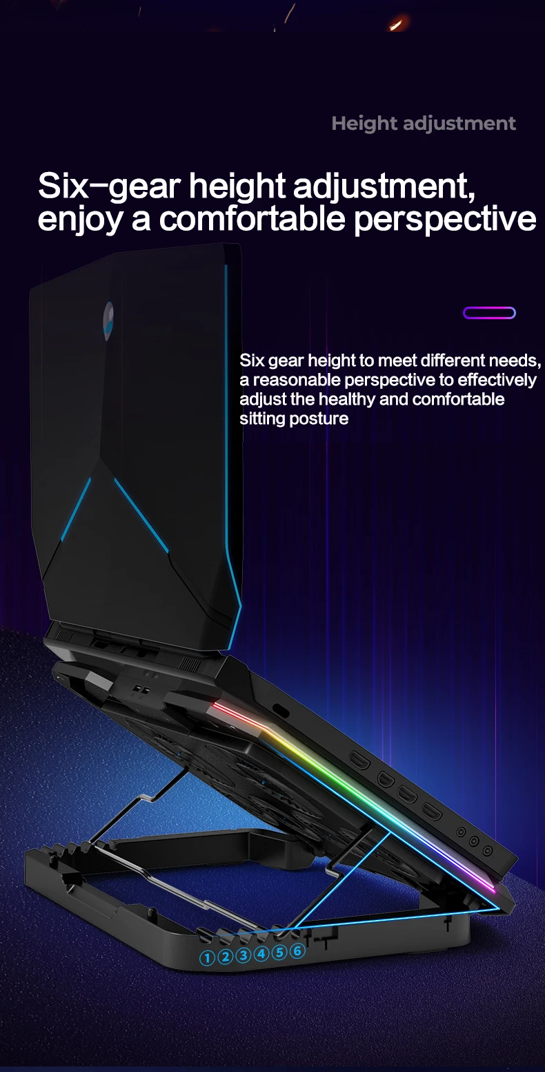 Wholesale Portable Foldable Laptop Cooler With Six Fans Heat Sink ...