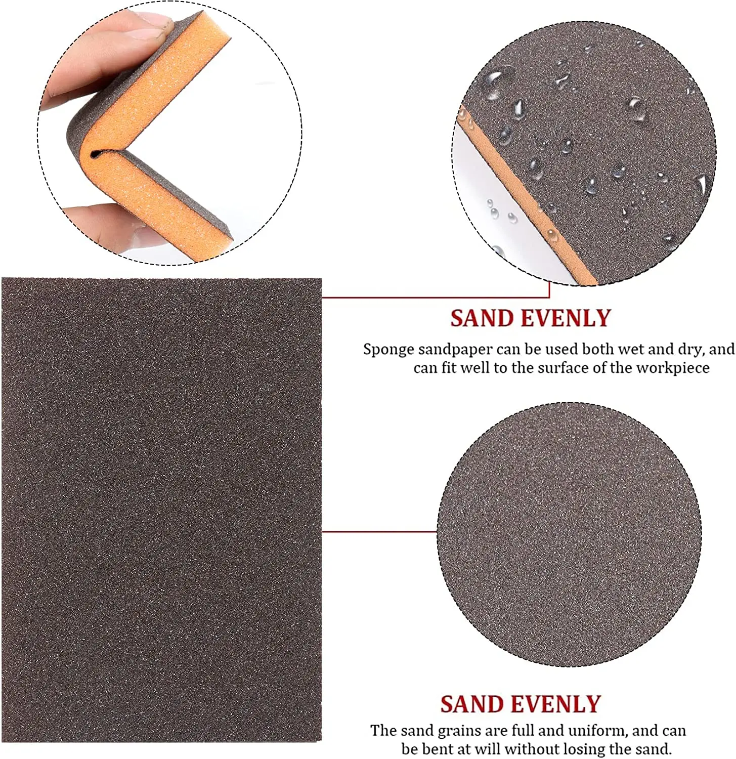 Emery Cloth Sanding Blocks High Density 180 Grit Emery Cloth Sanding ...