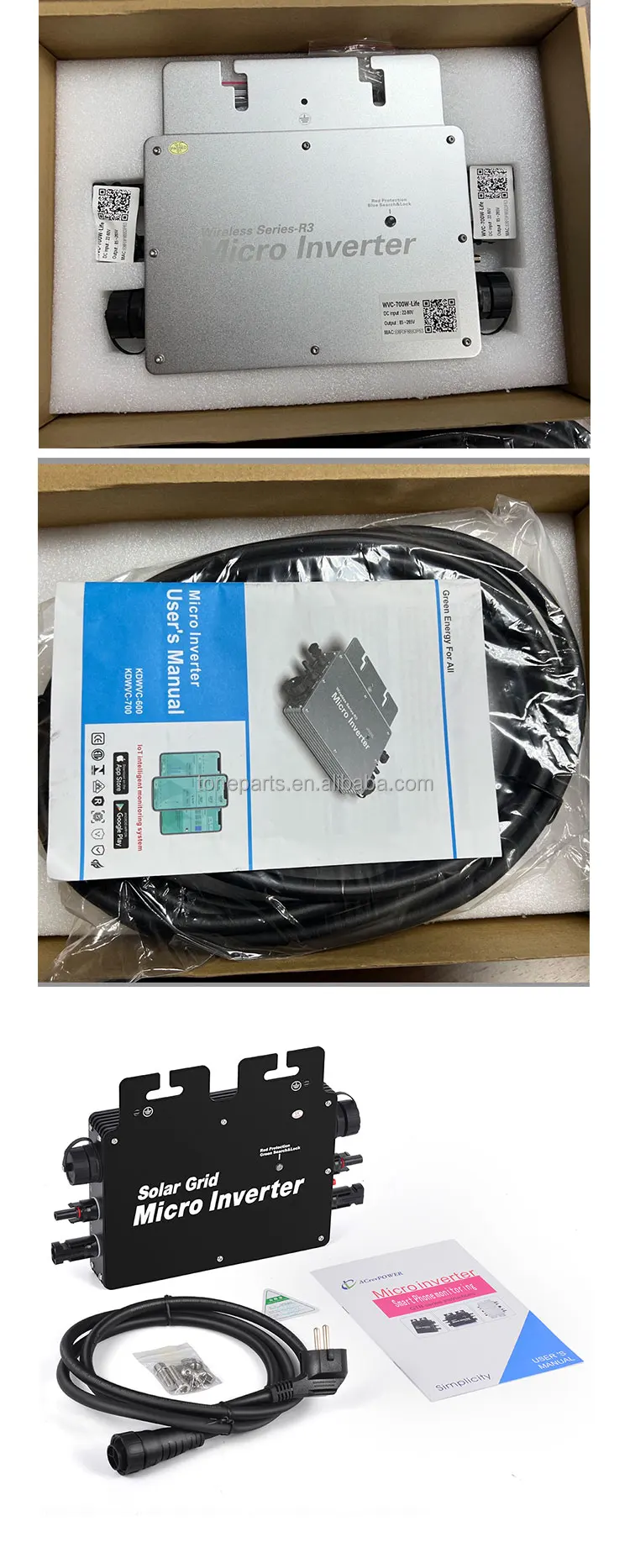 Wvc Micro Inverter 300w 400w 600w 700w 800w 1200w 1400w 1600w 1800w ...