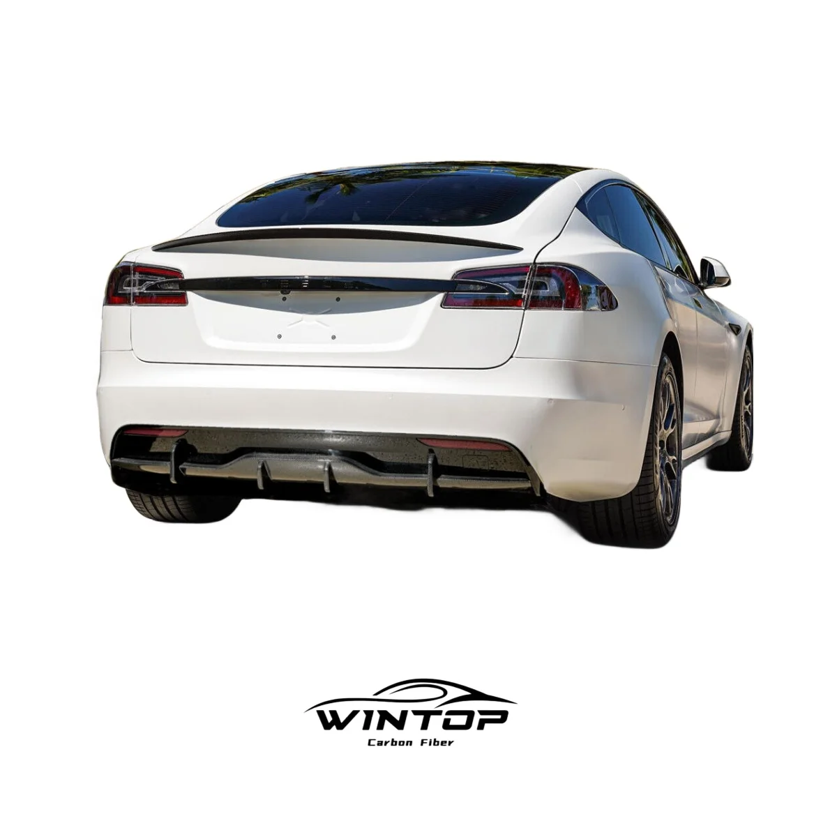 Rear Bumper Cover Lower Lip Spoiler Valance Protector Carbon Fiber Rear ...