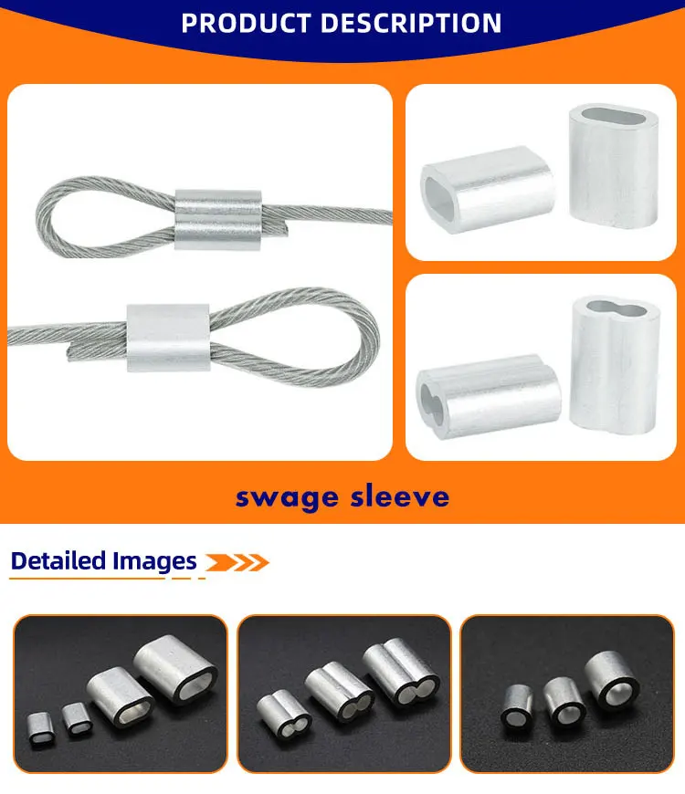 Aluminum Wire Rope End Clamp 1.5mm 2mm 3mm 4mm 5mm 6mm for Cable Wire ...