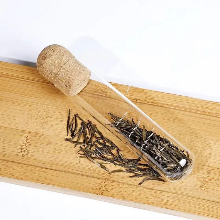 Cork Lid Glass Transparent Tea Leaf Strainer Empty Tea Infuser Tube ...
