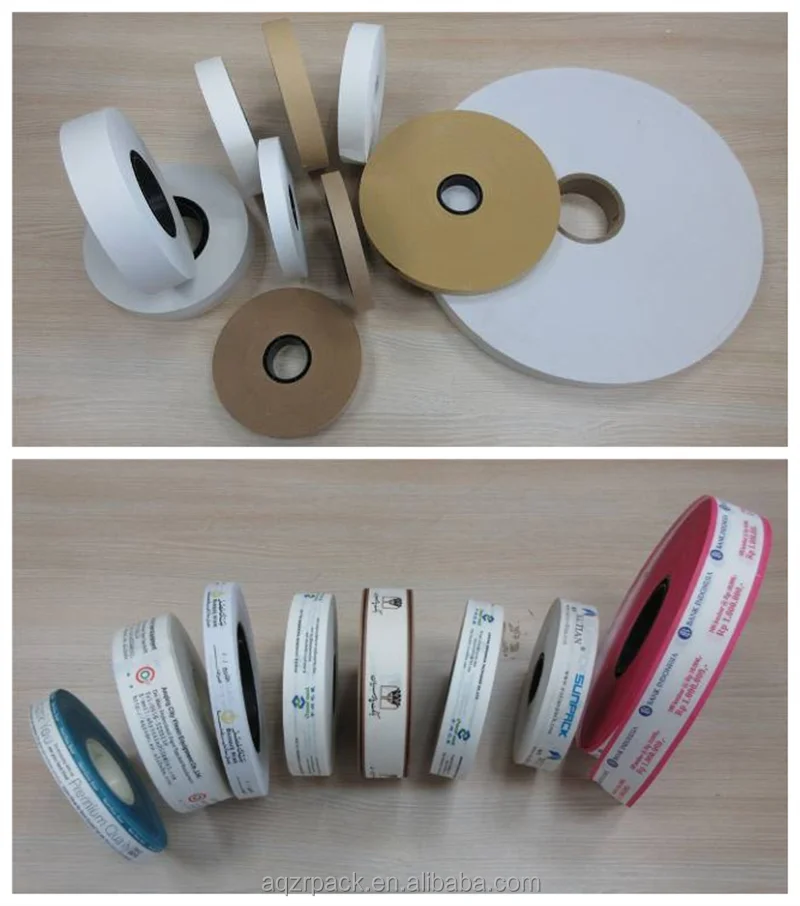 White Paper Banding Labels Tape Single Side Adhesive Hot Melt Paper ...