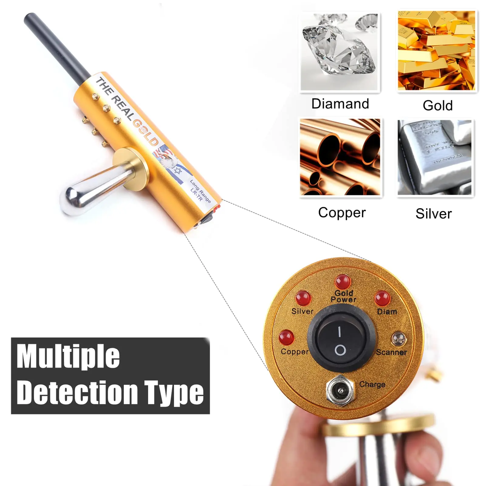 High Precision 6 Antennas Aks Long Range Detector Metal Gold Detector ...