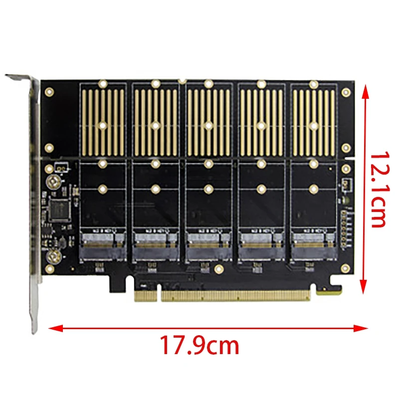PCIe 5-Port M2 Key B SATA3.0 Expansion Card JMB585 PCIe for SATA M.2 ...