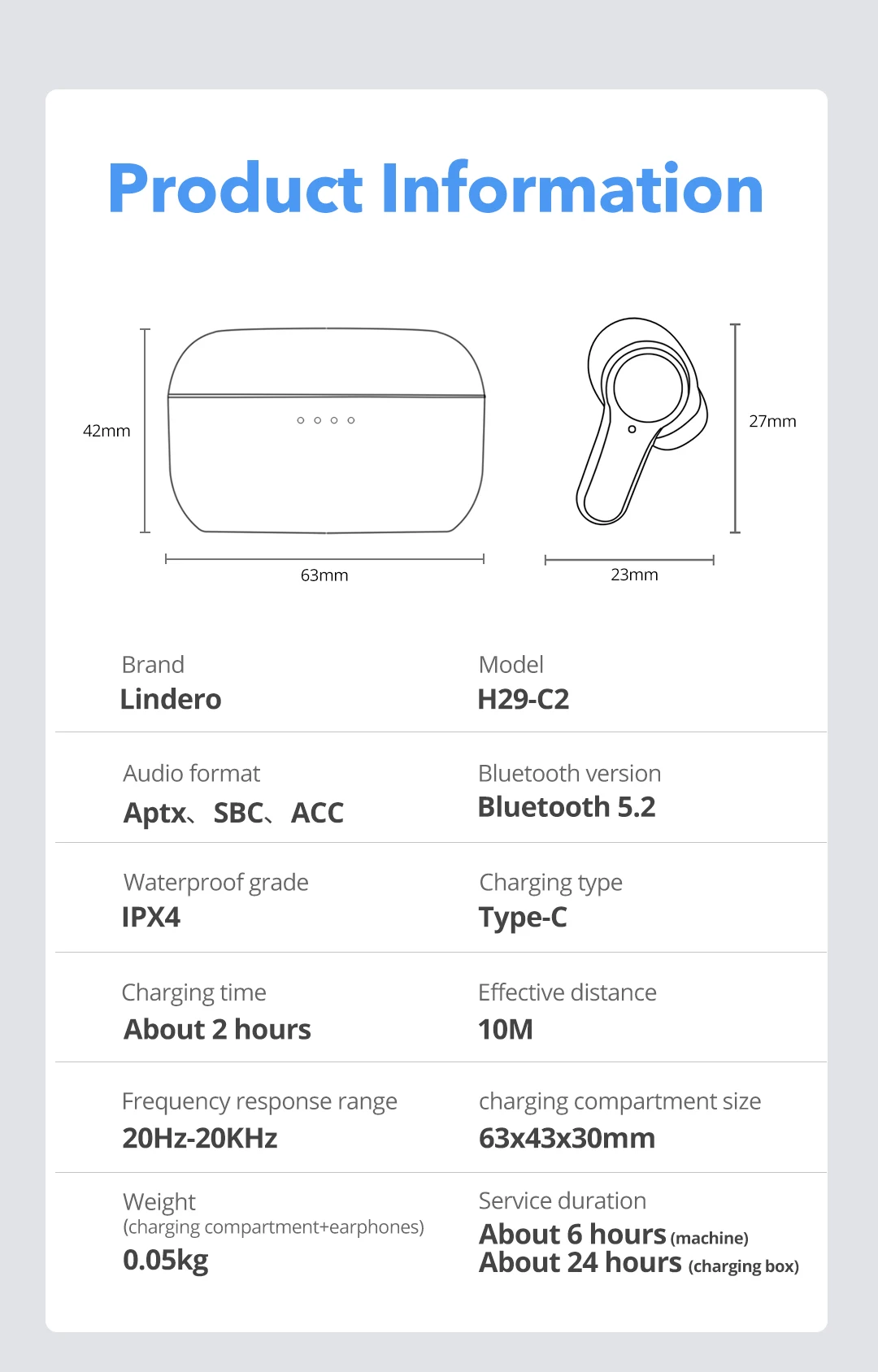 Amazon Top Selling Lindero H29-c2 Tws & Anc Active Noise Cancellation ...