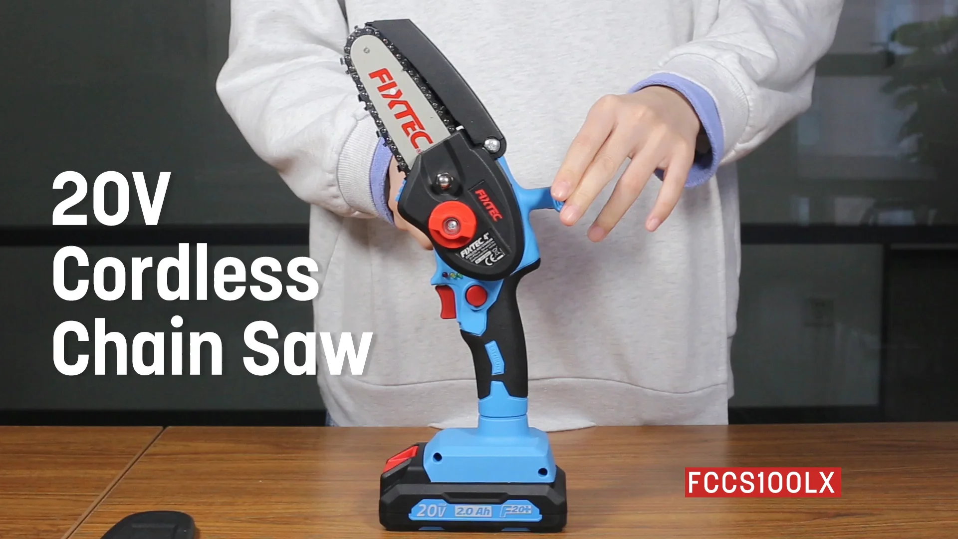 Fixtec 20v Cordless 4'' Mini Chainsaw Hydraulic Chain Saws With 4pcs ...