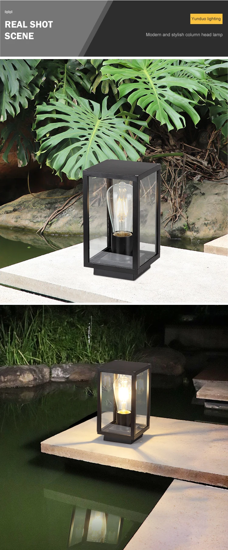 Main Gate Pillar Outdoor Pedestal Lantern Decorative Garden
