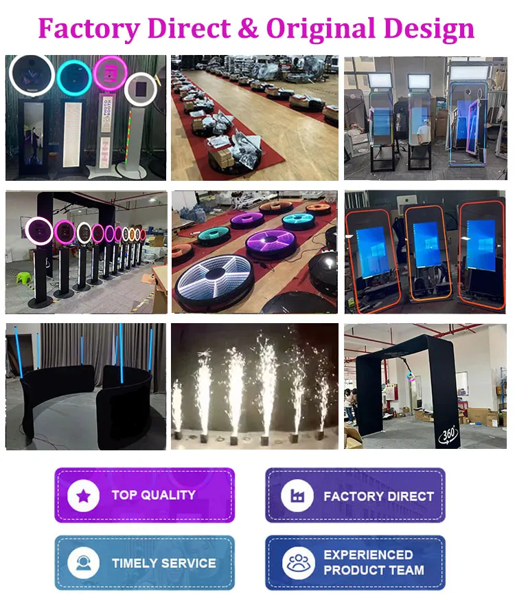 Magic Mirror Photo Booth 70-inch Selfie Photo Booth With Touch Screen Machine Wedding Ring Light ...