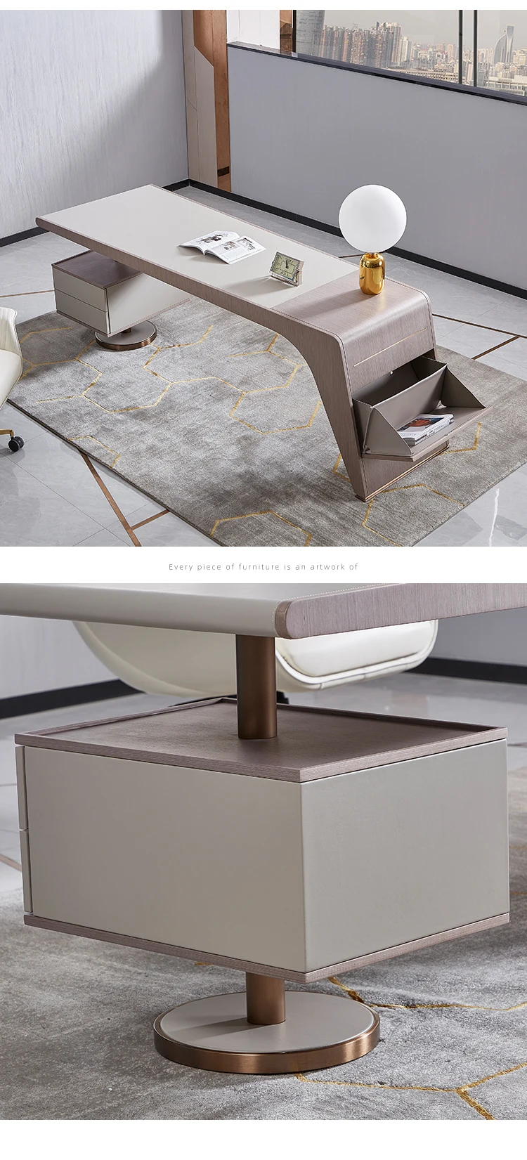 Italian Desk Long Table Designer Postmodern Office Furniture