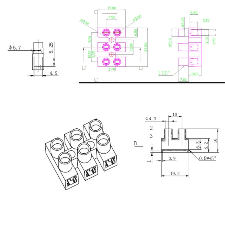 National VDE CQC PA7 PA9 12 Poles Terminal Block - Quick Connection