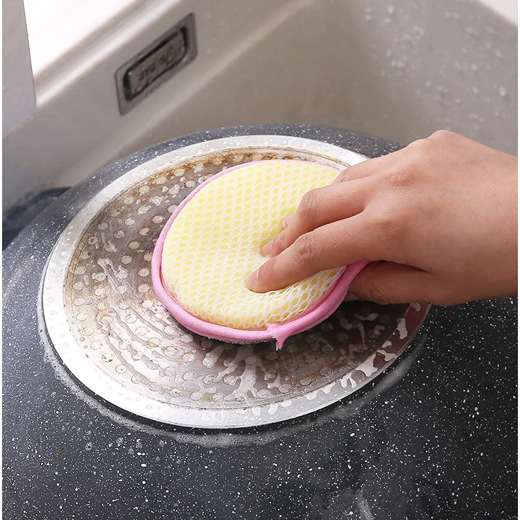 Double Side Dishwashing Sponge Dish Washing Brush Pan Pot Dish Wash ...