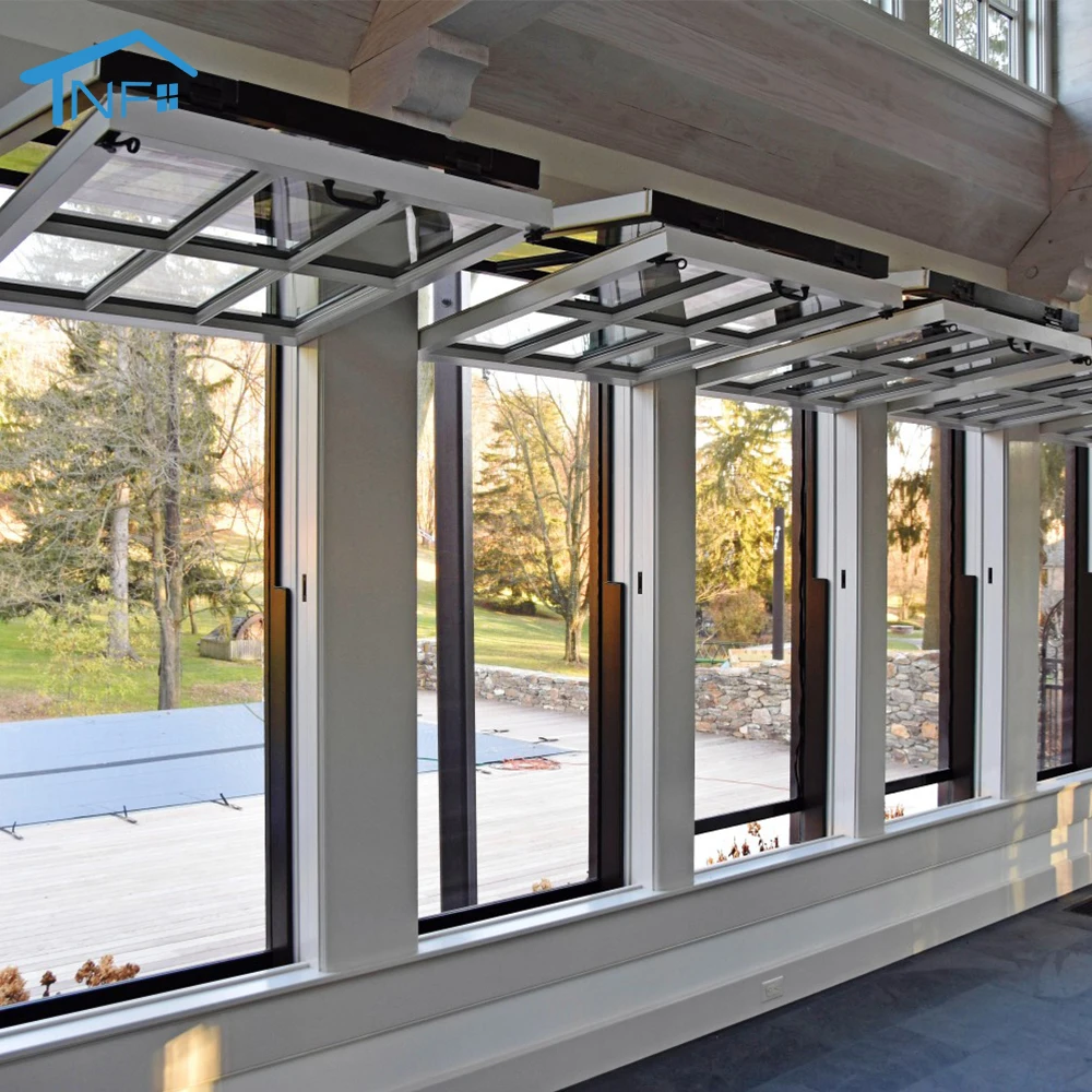 Foshan factory price aluminium glass folding window bifold window fold ...