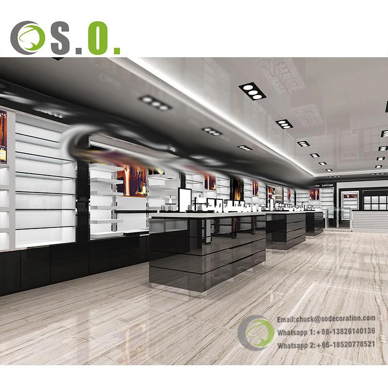 Customized Perfumes Display Cabinet Showcase Perfume Shop Furniture For ...