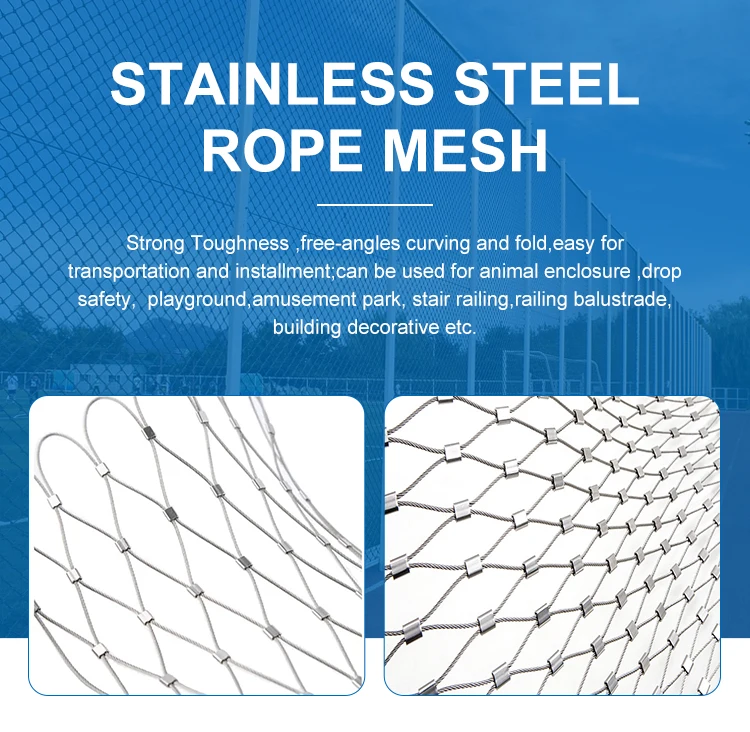Stainless Steel Wire Rope Mesh Netting For Balustrade - Buy Wire Rope ...